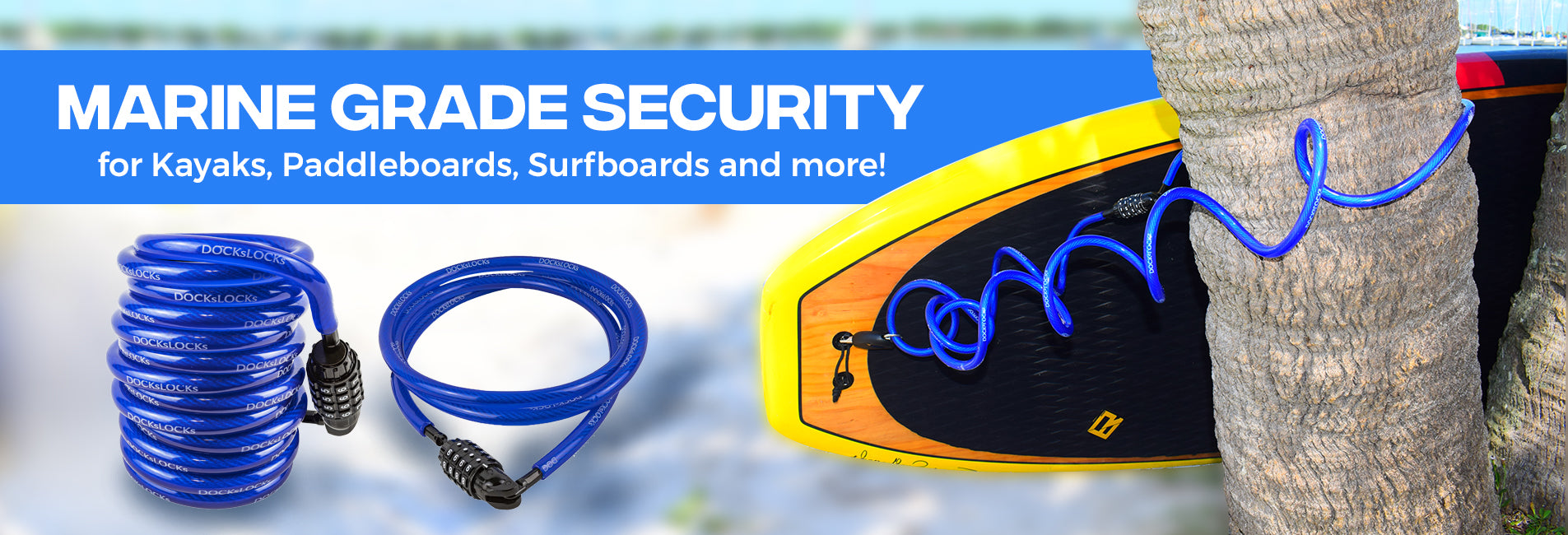 DocksLocks | Security for Kayaks Surfboards SUPs | FREE Shipping